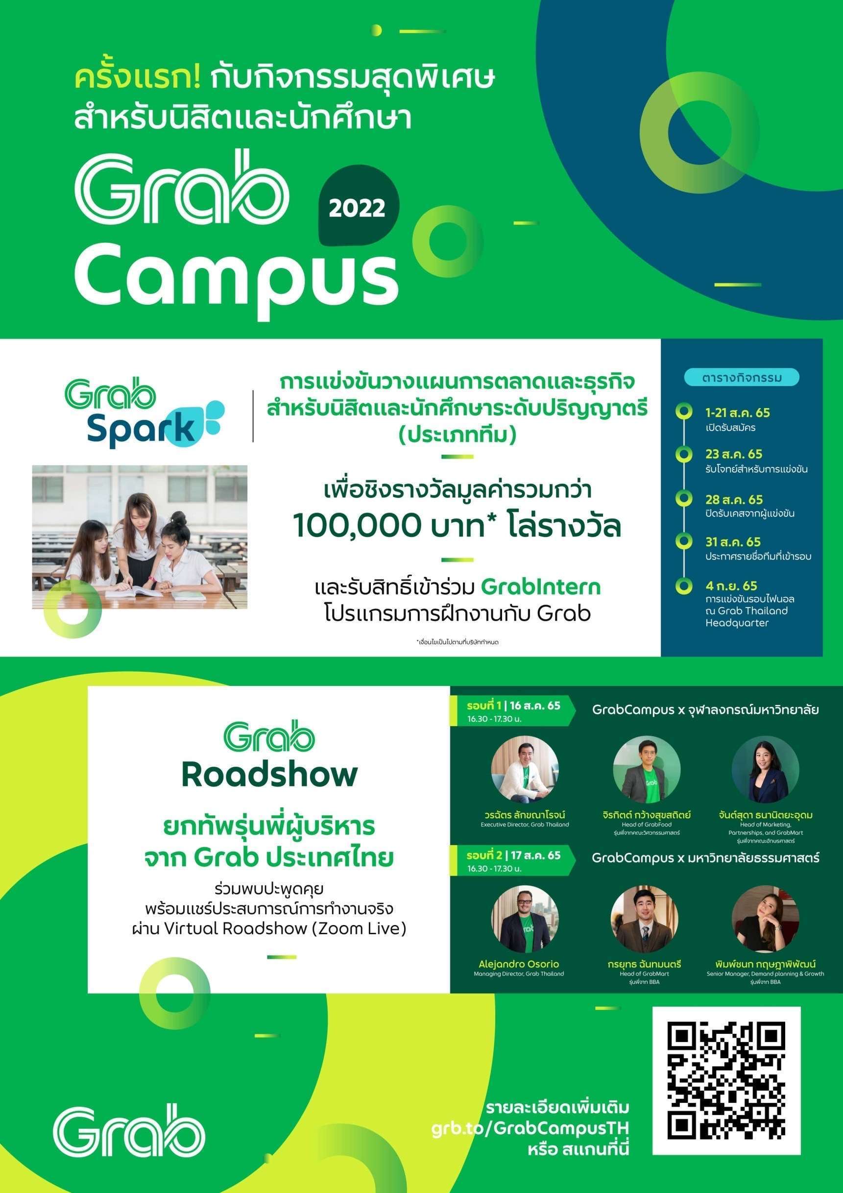 แกร็บ ดันศักยภาพเด็กไทย ผุดโครงการ “GrabCampus” โชว์กึ๋นไอเดีย ด้านธุรกิจ-ดิจิทัล